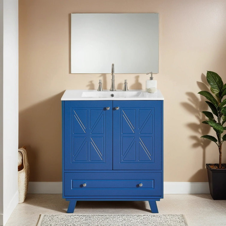 Gracie Oaks Minwei 30 Single Bathroom Vanity With Ceramic Top Wayfair